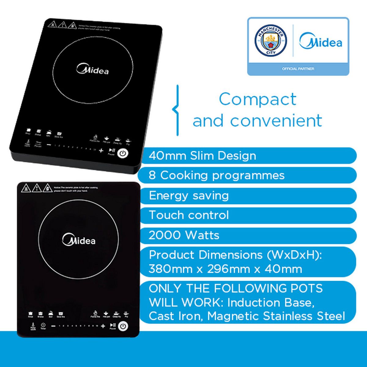 Midea Single Plate Induction Cooker MC-QHW2002 – Zar World